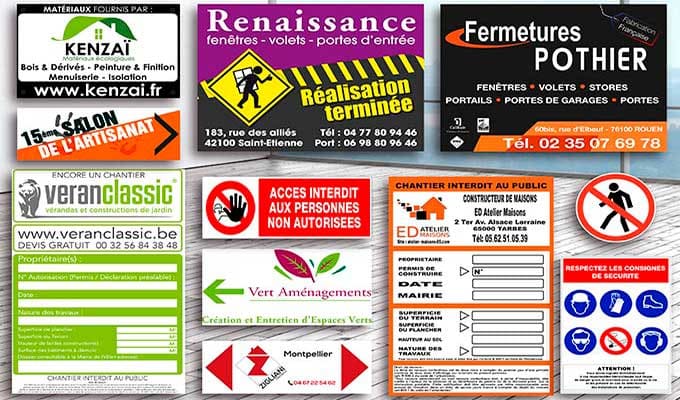Panneaux de Chantier personnalisés - Publicité, Permis et Déclarations